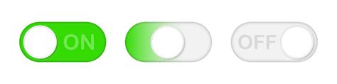 사실적인 스위치 토글 버튼 켜기 및 끄기 토글 스위치 버튼 스위치 버튼 세트 벡터 일러스트레이션을 전환합니다 개념에 대한 스톡 벡터 아트 및 기타 이미지 Istock