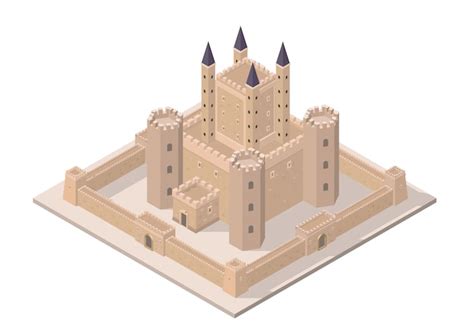 Premium Vector Vector Isometric Medieval Castle