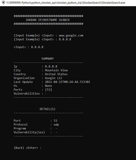 GitHub Abdulkadir Gungor Shodan Search Based On The Shodan API It Displays The Open Ports
