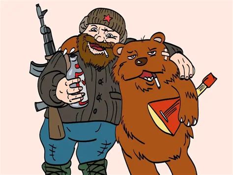 俄罗斯人卡通图片 俄罗斯人简笔画 伤感说说吧