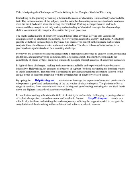 Thesis Electricity Pdf