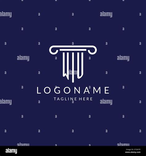 WU Logo Monogram With Pillar Shape Designs Vector Stock Vector Image