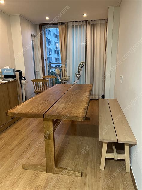 맞춤제작 북매치 우드슬랩 테이블 벤치의자 리빙생활 중고나라