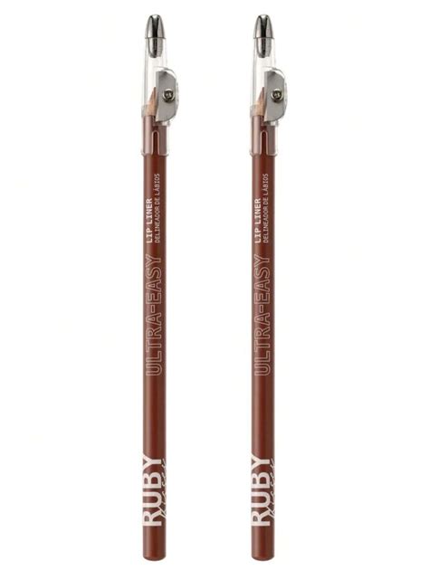 Kit With 2 Ruby Kisses Ultra Easy Lip Pencils Natural Nude Rose Color