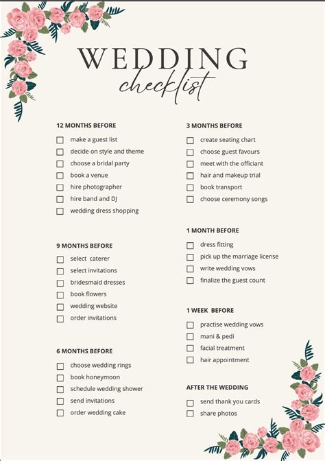 Wedding Checklist Easy Printable Download Planner Bride Etsy