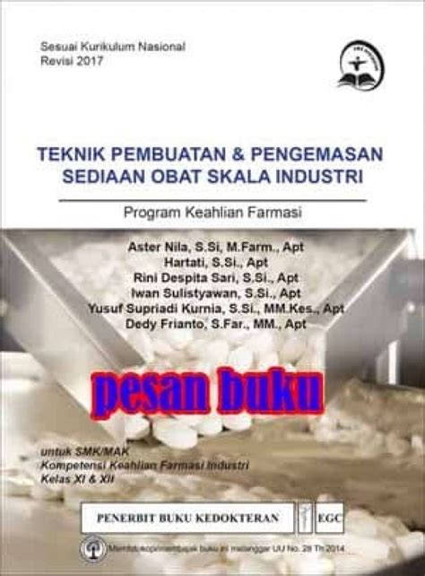 Promo Buku Teknik Pembuatan And Pengemasan Sediaan Obat Skala Industri