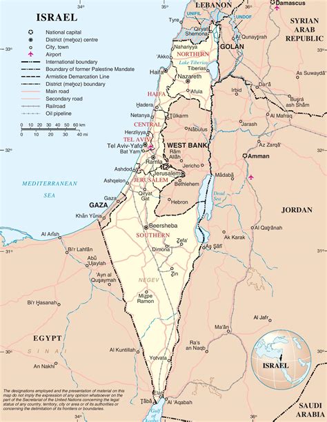 Large Detailed Map Of Israel
