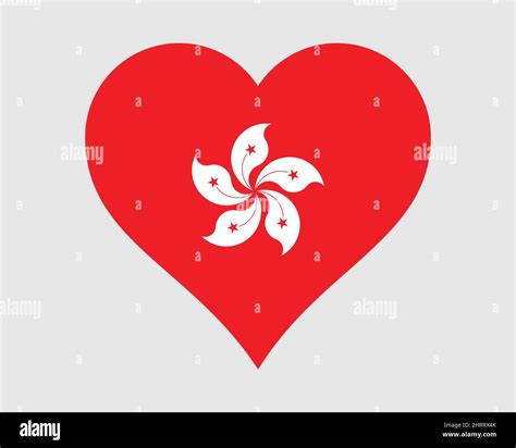 Hong Kong Heart Flag Hk Love Shape Country Nation National Flag Hong