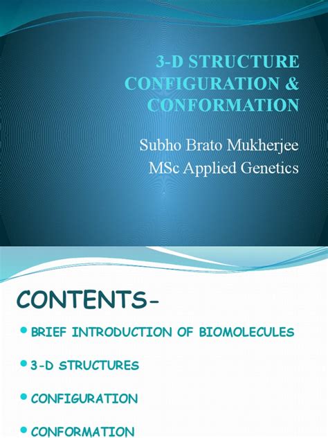 Pdf 3 D Structure Configuration And Conformation Dokumentips