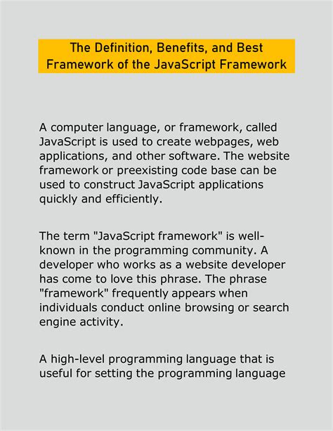 Solution The Definition Benefits And Best Framework Of The Javascript
