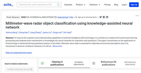 Millimeter Wave Radar Object Classification Using Knowledge Assisted Neural Network [scite Report]