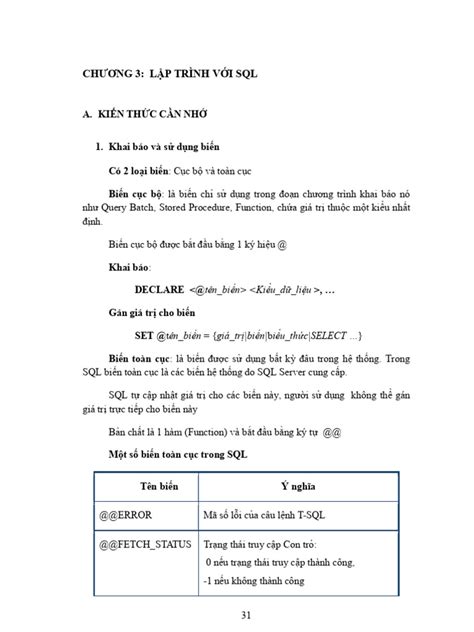 7lap Trinh Sql Pdf