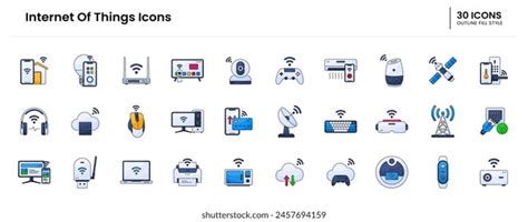 Conjunto De Iconos De Internet De Vector De Stock Libre De Regalías 2457694163 Shutterstock