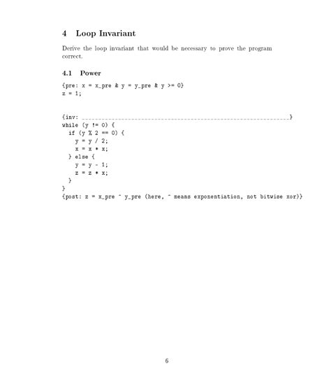 solved 4 loop invariant derive the loop invariant that would