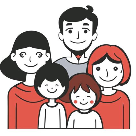 행복한 가족 아버지 어머니와 아이 귀여운 손으로 그린 패턴 벡터 일러스트 레이 션 디자인 선 그리기 프리미엄 벡터