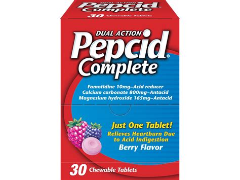 Pepcid Complete Dual Action Antacid Chewable Tablet Berry Flavor 30