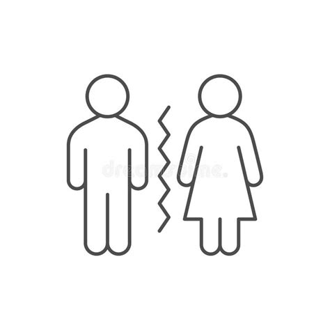 Couple Separation Line Outline Icon Stock Vector Illustration Of
