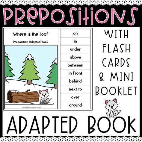 Winter Preposition Adapted Book Interactive Booklet Flash Cards