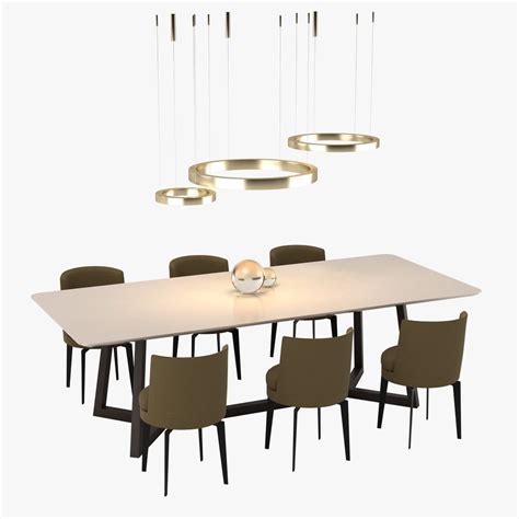 Flexform Dining Set 3d Model 69 Obj Max Fbx Free3d