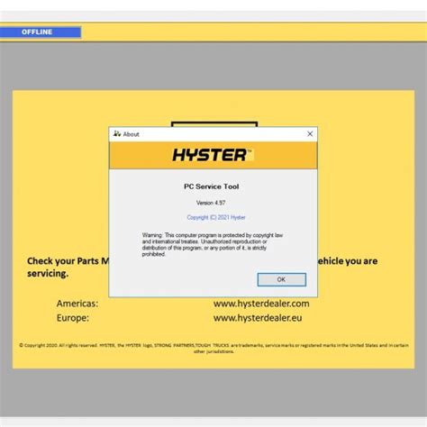 Hyster Yale Pc Service Tool V497 042021 Unlocked Diagnostic Sofware Combo How To Install