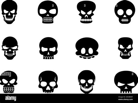 Verschiedene Lustige Halloween Schädel Skelett Köpfe Sammlung Set