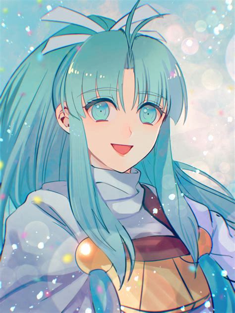 Safebooru 1girl Blue Eyes Blue Hair Breasts Cape Golden Sun Hair