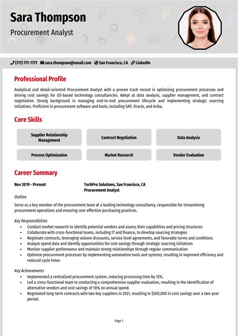 Procurement Analyst Resume Example And Guide [get Hired]