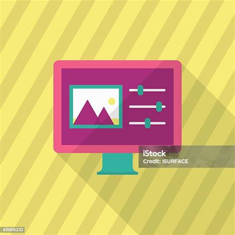 사진 편집기 아이콘 벡터 플랫 긴 그림자 디자인 굽기에 대한 스톡 벡터 아트 및 기타 이미지 굽기 그래픽 사용자 인터페이스 기업 재무와 산업 Istock