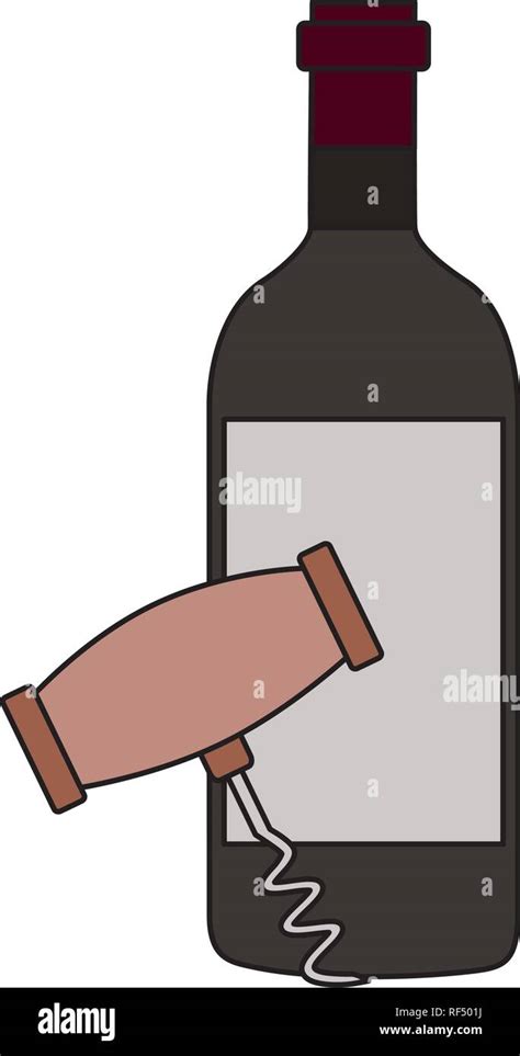 Wine Bottle Corkscrew Stock Vector Image And Art Alamy