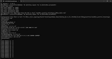 Iwr6843aop 运行vital Signs Demo的gui程序显示以下错误，怎么样改gui的源代码？我尝试了用串口发送和接受，用串口有数据输出。 传感器论坛 传感器