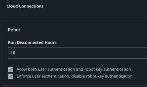 Enforce User Authentication Disable Robot Key Authentication Check Box