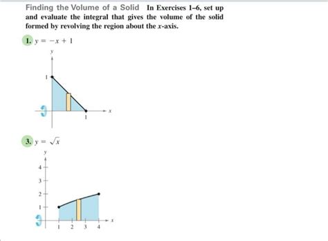 solved finding the volume of a solid in exercises 1 6 set