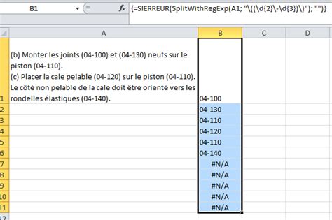 Xl 2010 Récupérer Des Informations Dun Texte Dans Un Tableau