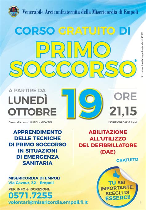 Corso Di Primo Soccorso Gratuito A Empoli Gonews It