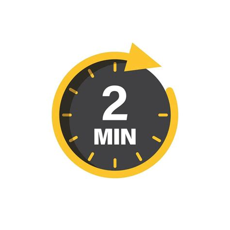 2 Minute On Stopwatch Icon In Flat Style Clock Face Timer Vector