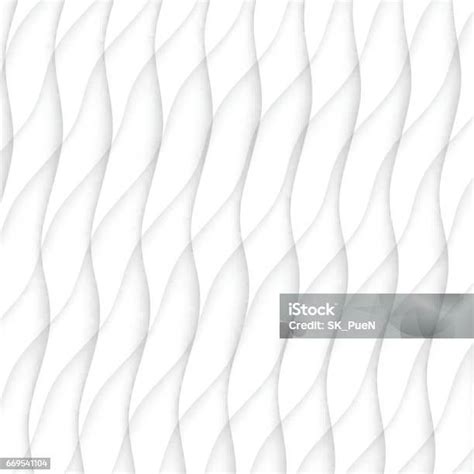 원활한 추상 패턴입니다 화이트 텍스처입니다 웨이브 물결 모양 현대 기하학적 흰색 배경입니다 인테리어 디자인 벽 3d 벡터 일러스트 레이 션 0명에 대한 스톡 벡터 아트 및