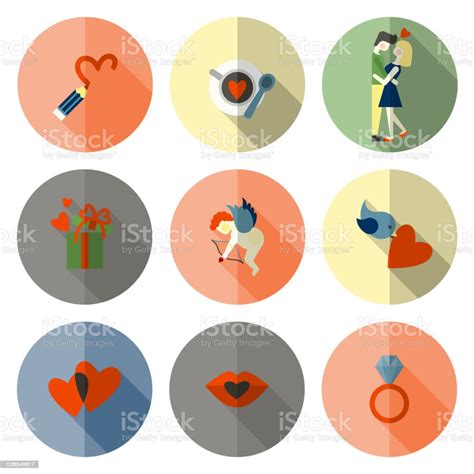 Happy Valentinstag Symbole Stock Vektor Art Und Mehr Bilder Von 2015