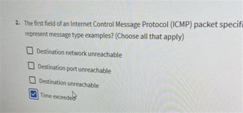 2 The First Field Of An Internet Control Message Protocol Icmp Packet Specif Represent Message