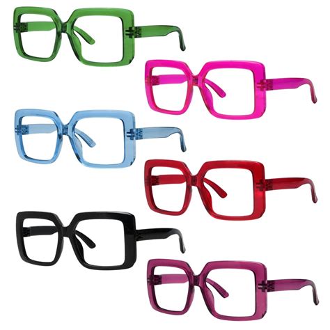 Reading Glasses Spectacles Oversized Metal Free Screwless 6 Pack Women