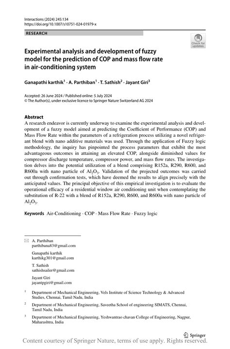 experimental analysis and development of fuzzy model for the prediction