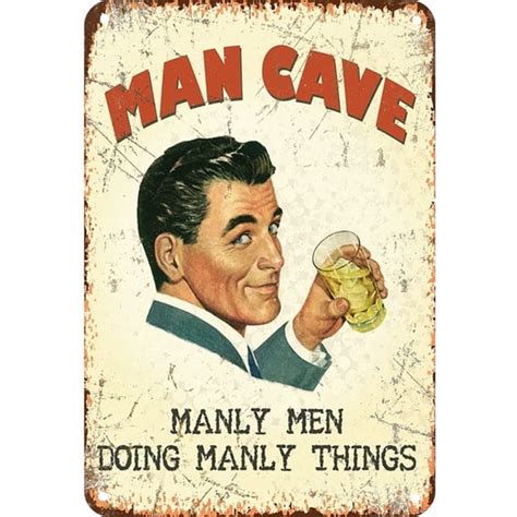 Placa Metal Vintage Cueva Hombre Pintura Hierro Rectangular Del Pared