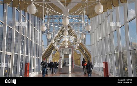 Germany Berlin December 15 2023 Covered Glass Bridge Action Beautiful Architectural