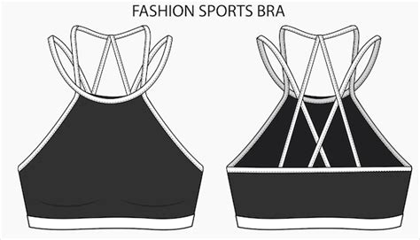 Croquis Technique Du Sporty X Strap Bra Croquis De Mode Plat De Sous