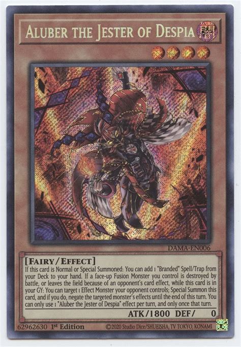 Aluber The Jester Of Despia Dama En006 Secret Rare