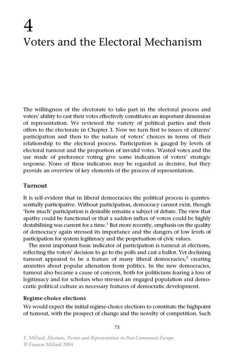 Voters And The Electoral Mechanism 73 4 Voters And The Electoral