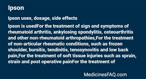 Ipson Uses Dosage Side Effects Food Interaction And Faq