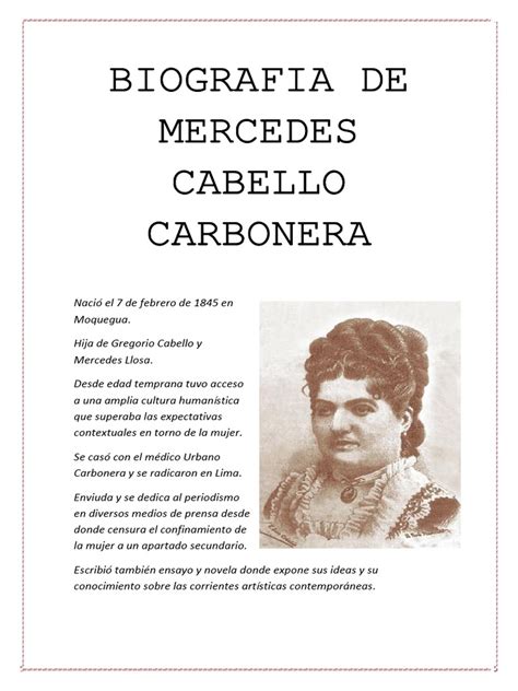Biografia De Mercedes Cabello 2017 Pdf
