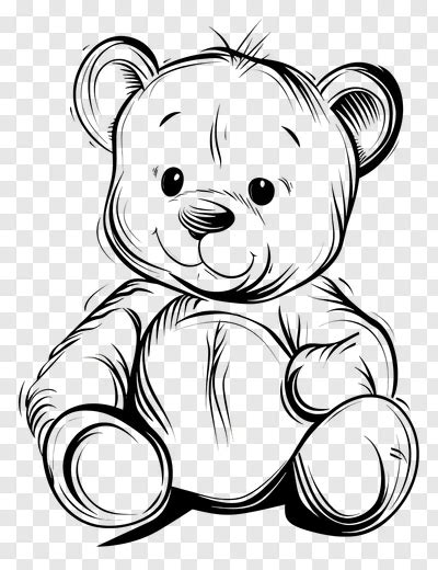Teddy Bear Clip Art Black And White