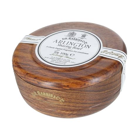Dr Harris Arlington Shaving Soap In Mahogany Color Wood Bowl Fendrihan