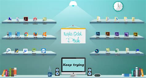 خلفيات مميزة لسطح المكتب لترتيب الأيقونات Shelves Wallpaper موقع دروس4يو Dros4u